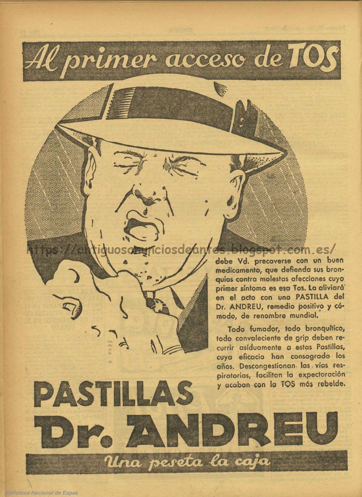 Antiguos anuncios de antes: Pastillas Dr. Andreu (medicina) (10 anuncios)