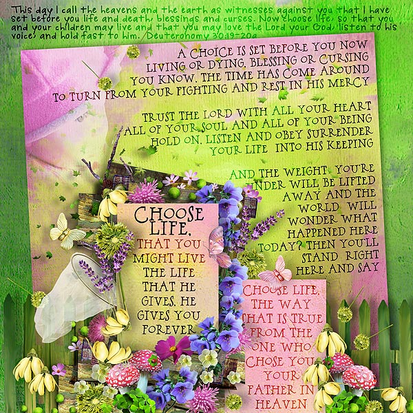 Layout for Today: Choose Life