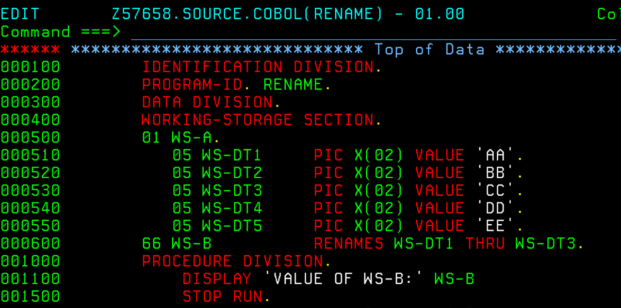 Z/Os Mainframe: COBOL PROGRAMMING