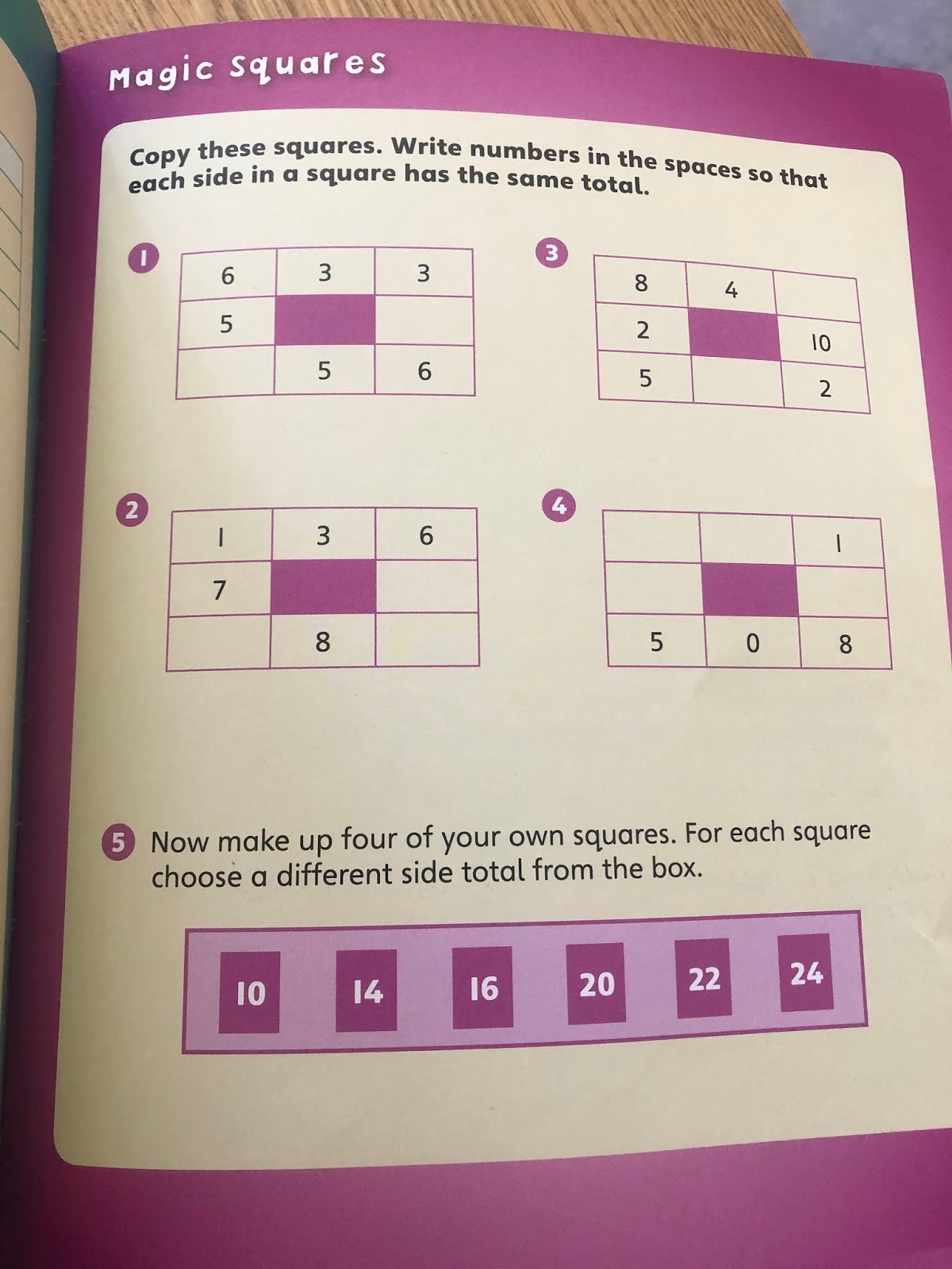 Year 6: Friday maths magic squares