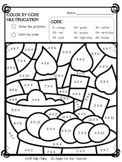 An Apple For The Teacher: Hanukkah Color By Number Math Facts Worksheet