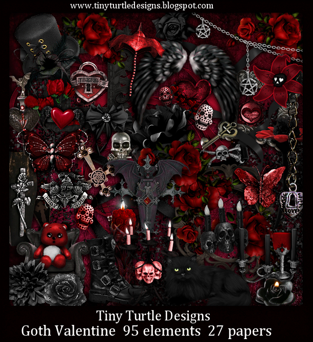 Escape From Reality Blog: FTU 'Goth Valentine' Cluster Frames TTD