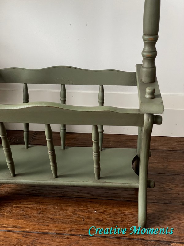 Vintage Accent Table Restored in Rustic Green