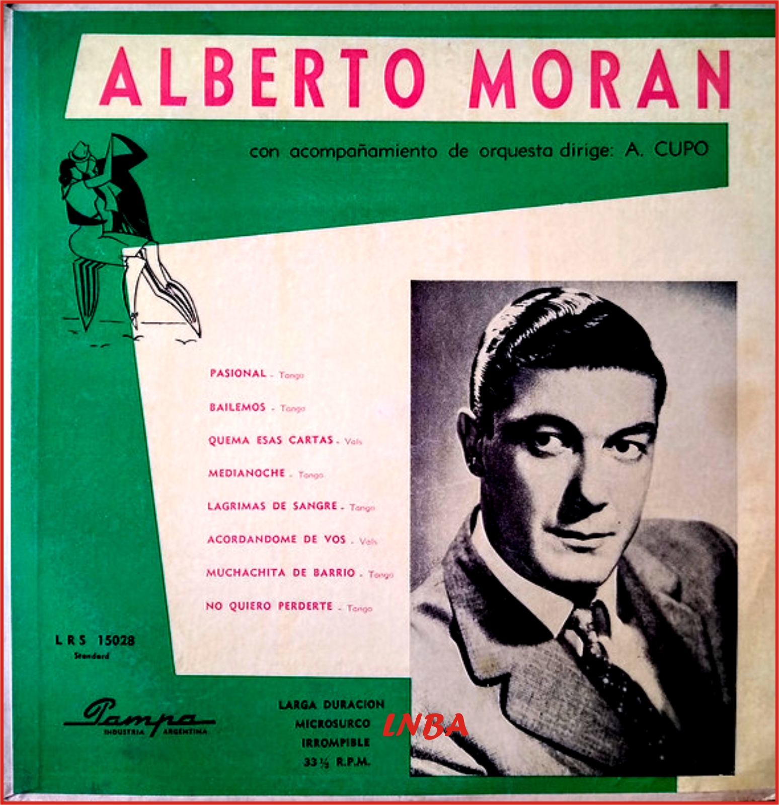 La nova Botica del Aleman.: Tango - Alberto Moran - Sello Pampa