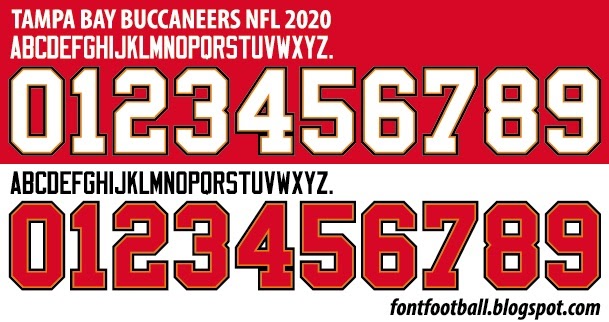 FONT FOOTBALL: Font Vector Tampa Bay Buccaneers NFL 2020 kit