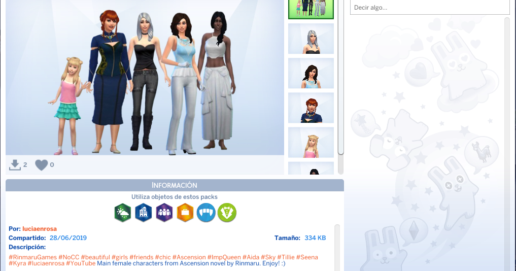 ASCENSION (RINMARU GAMES) EN ESPAÑOL: Ascension en los Sims 4