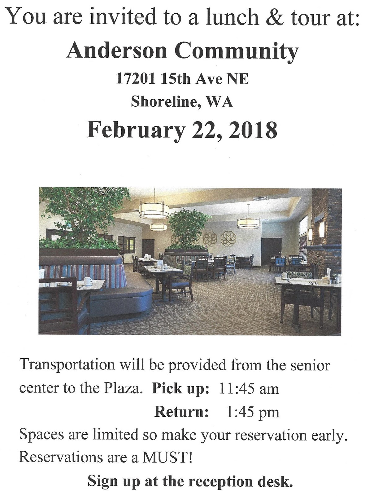 Shoreline Area News: Tour of Anderson Community