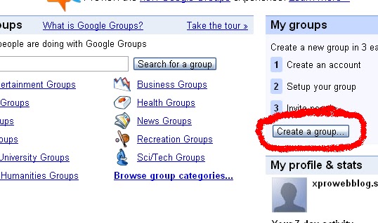 How to create a group google groups ?? | Xproweb