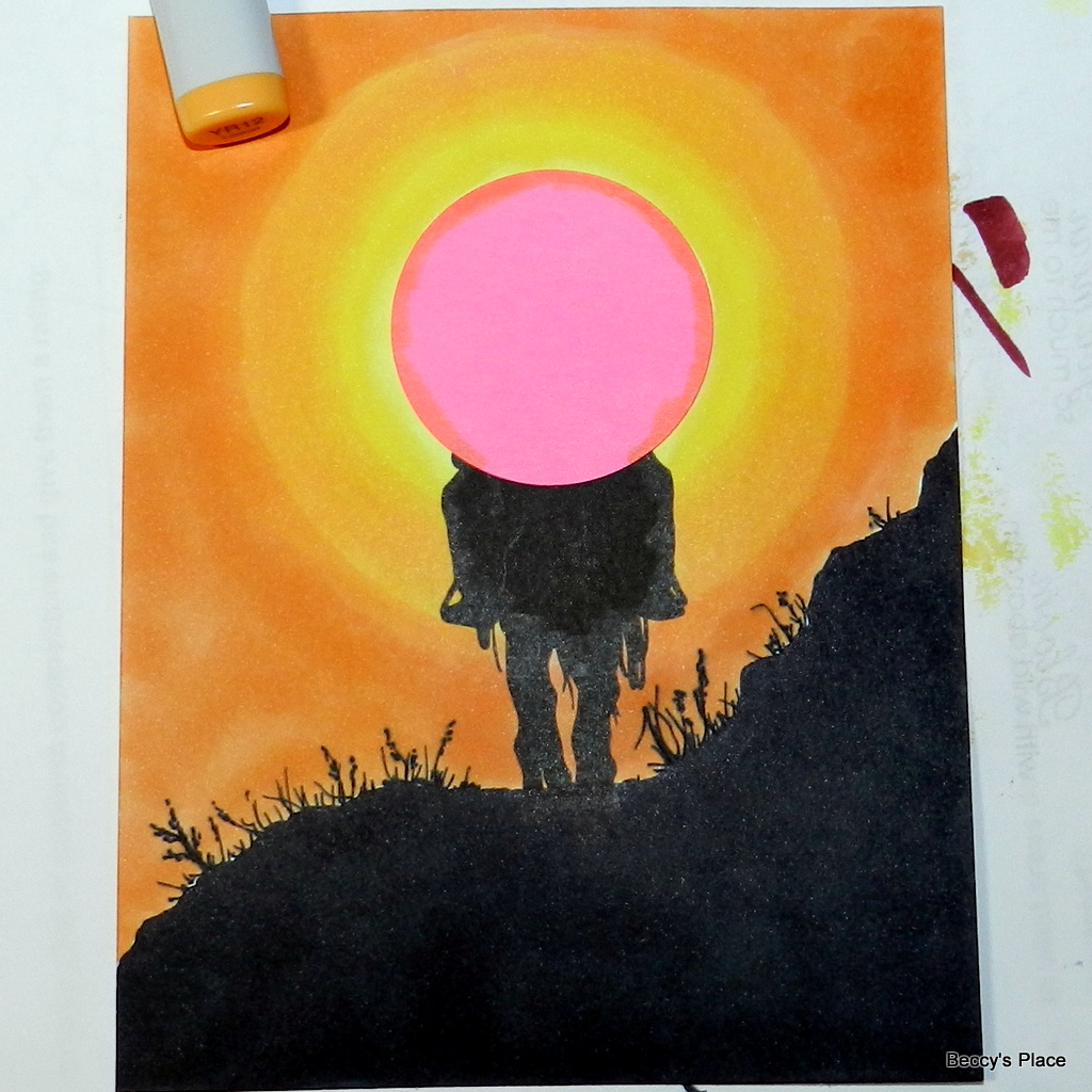 Beccy's Place: Colouring a Sunset