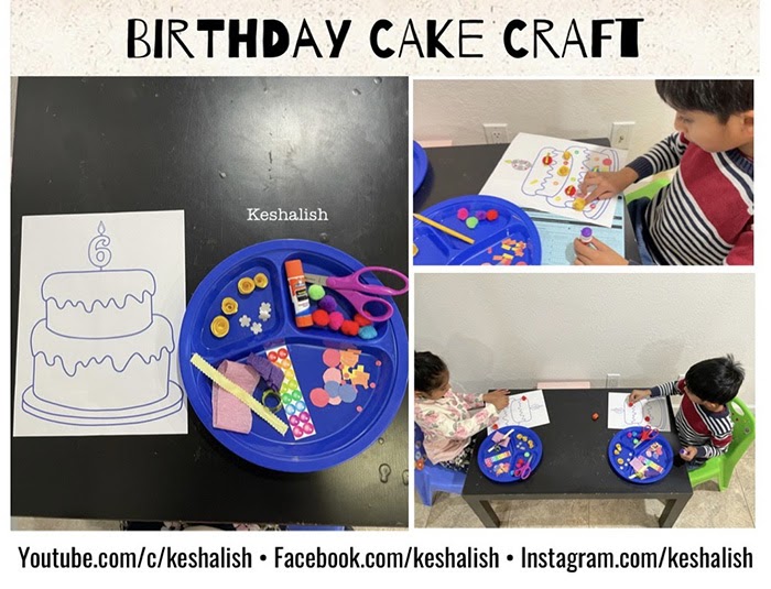 keshalish: Birthday Cake Craft for Kids | Decorate Your Own Cake Activity