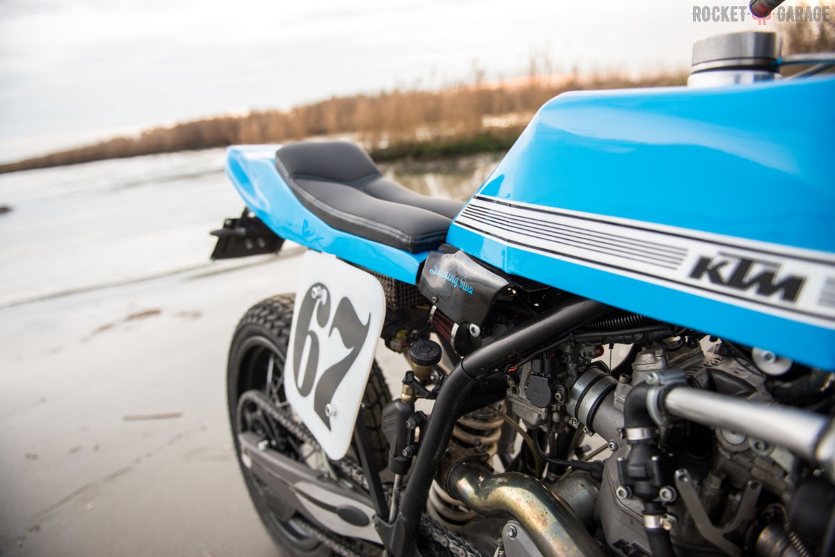 Sliding Blue | Flat Track Ktm - RocketGarage - Cafe Racer Magazine