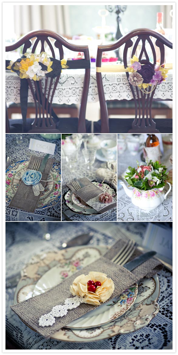 Gil: Toalhas de mesa de juta, rustica, vasos de plantas forrados com ...