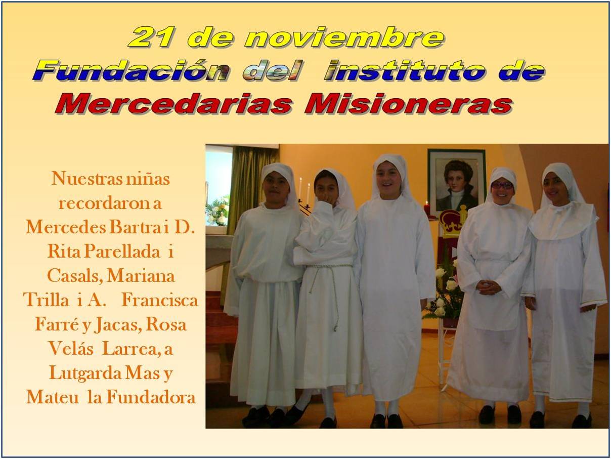 U.E. P. NUESTRA MADRE DE LA MERCED: 21 DE NOVIEMBRE FUNDACIÓN DEL ...