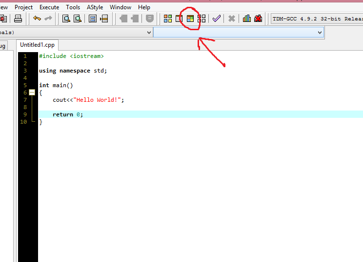 GO_BLOG LENGKAP: CARA MENAMPILKAN "Hello World!" di DEV C++