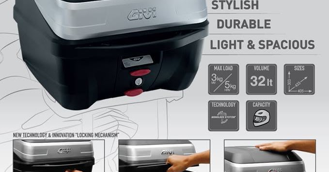 GIVI B32 BOLD MONOLOCK BOX 32 LITER ~ PALEX MOTOR PARTS ONLINE STORE