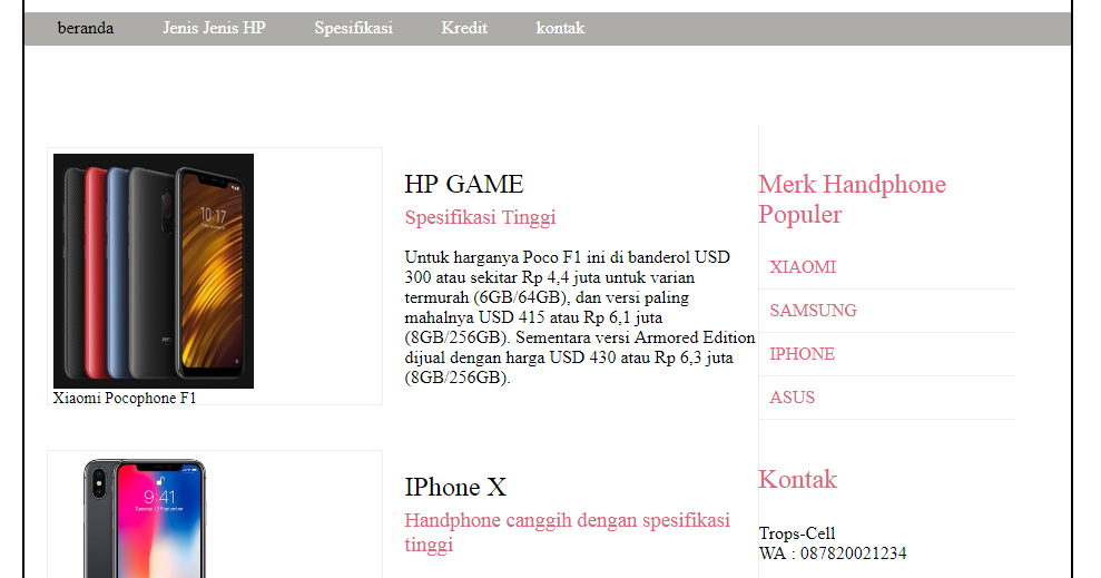 Contoh Website dengan NOTEPAD+