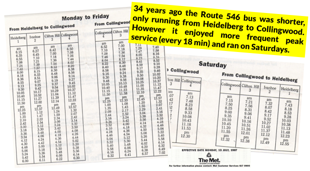 Melbourne on Transit: Timetable Tuesday #137: Route 546 - The Yarra's ...