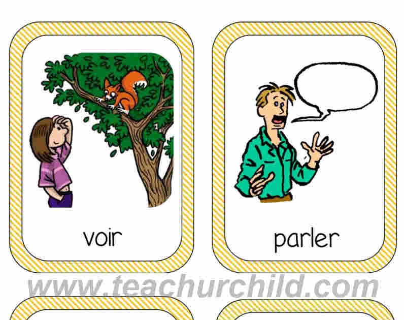 Les verbes en français pdf | cartes pour les verbes francais avec des ...