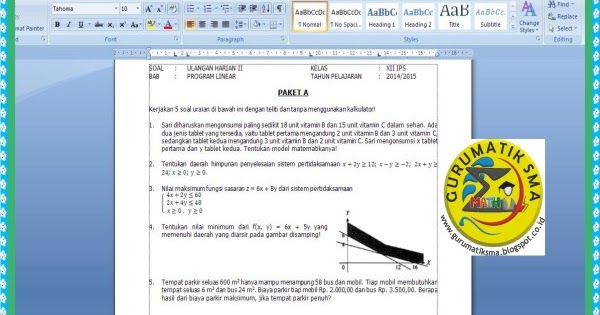 PROGRAM LINEAR - GURUMATIK SMA