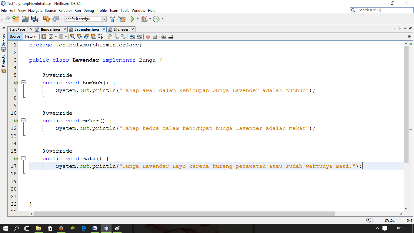 JAVA: Program Sederhana Berbasis Objek (Bunga) Polimorfisme Dan Interface