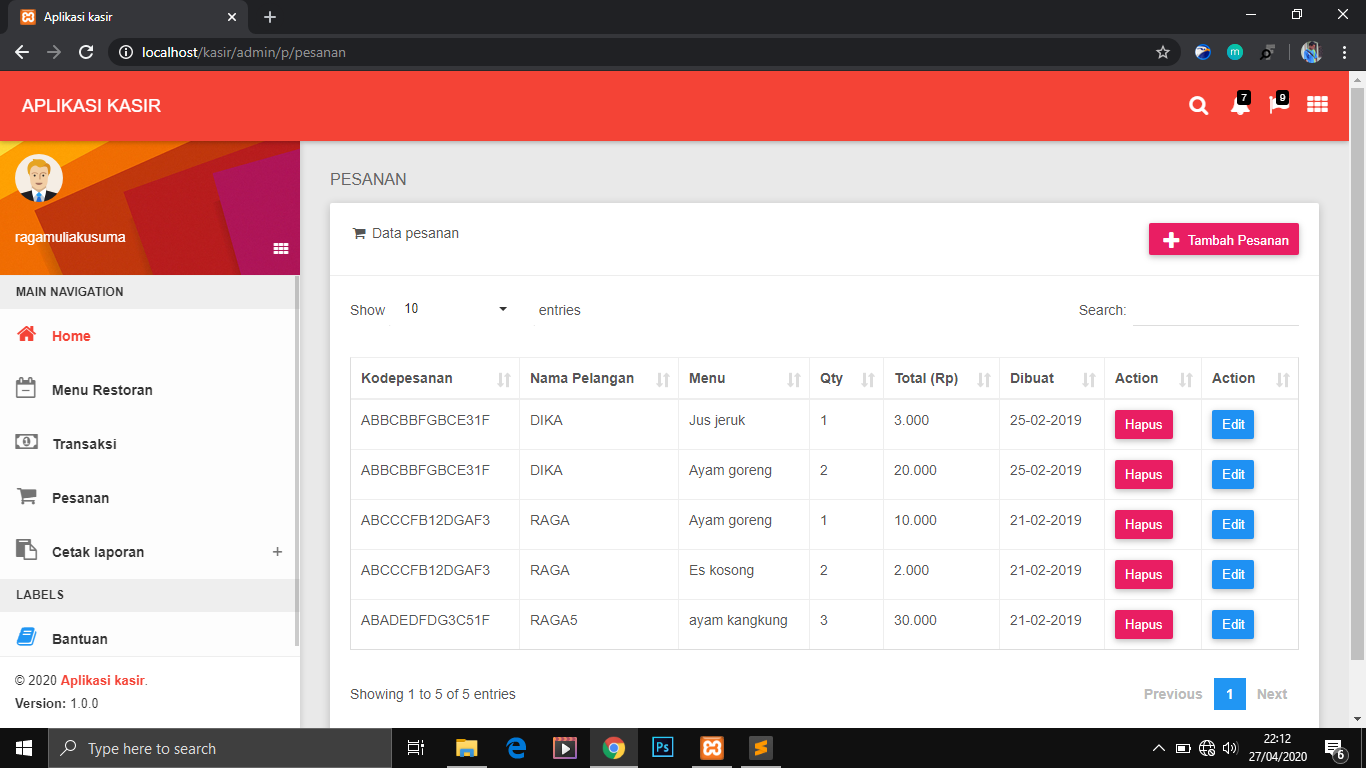 Contoh program kasir sederhana dengan php - moonpasa
