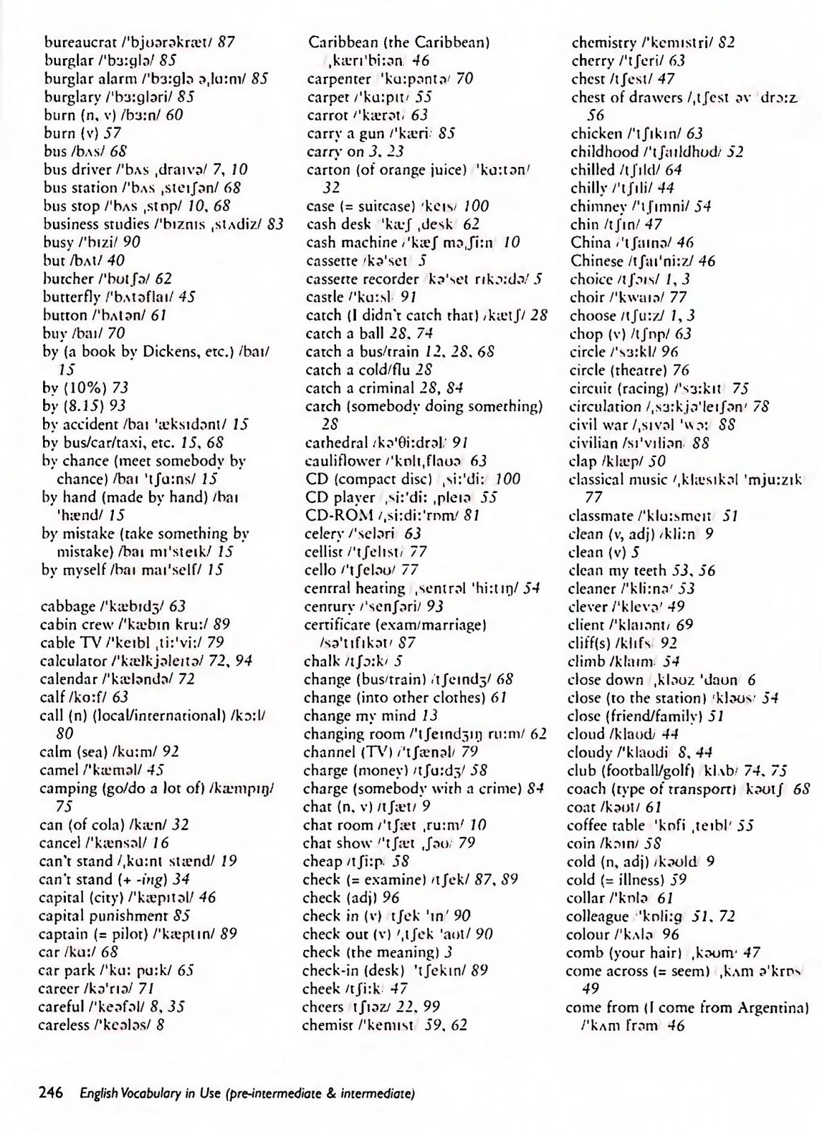 Phonetic, Pronunciation and Index - Vocabulary in Use Pre Inter