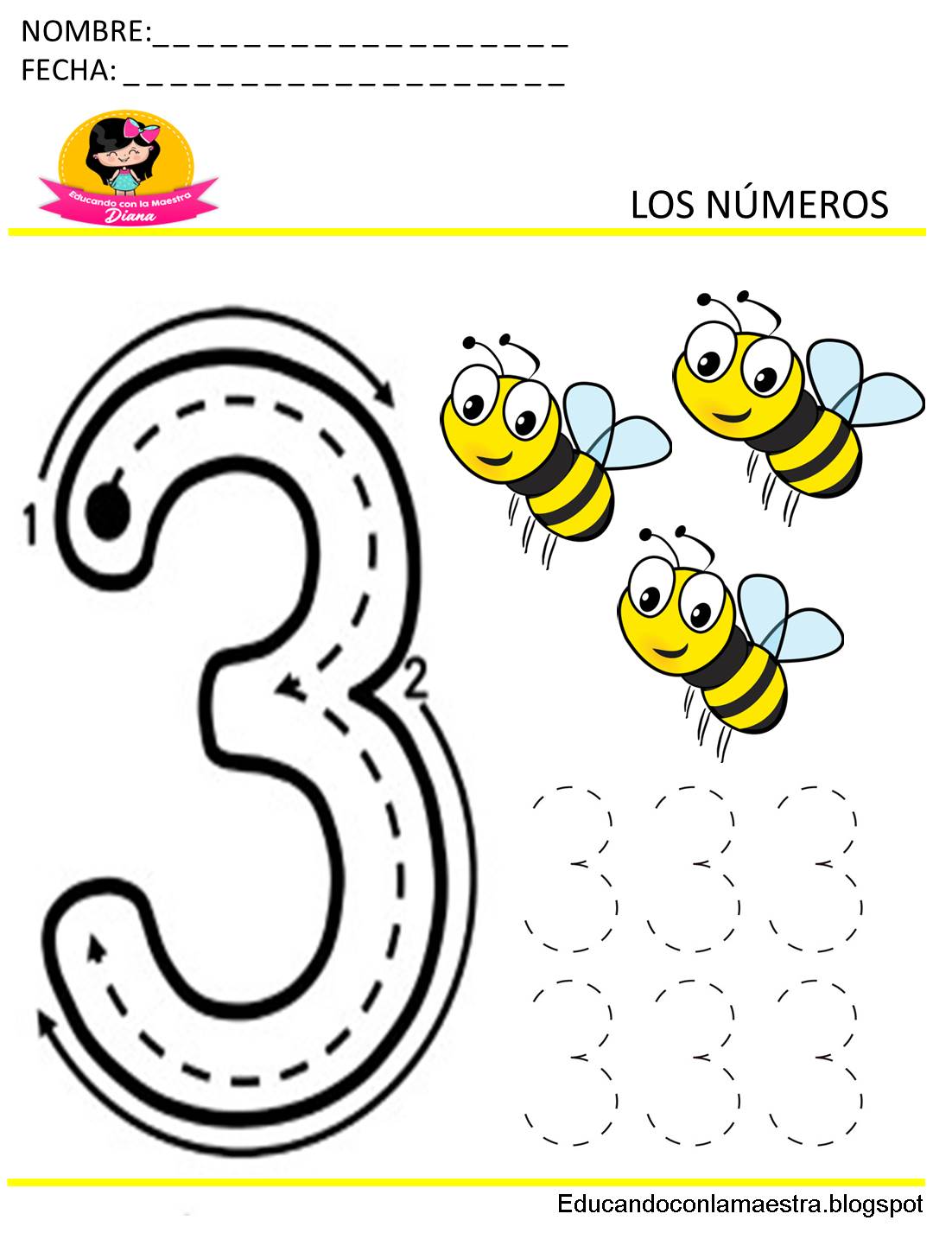 Educando con la Maestra: Los números / cuadernillo de actividades
