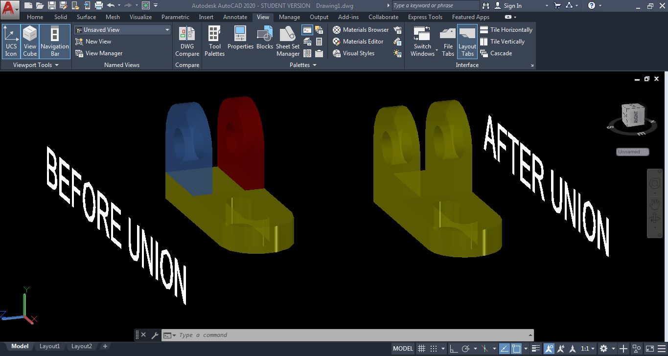 ABOUT UNION COMMAND IN AUTOCAD 3D 2020 WITH PROPERD DEFINITION | ER ...