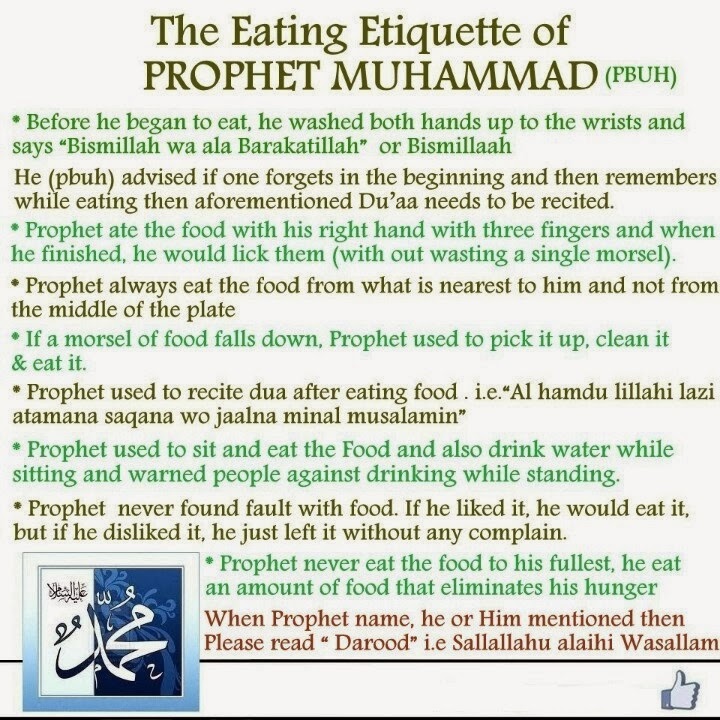 AUTHENTIC ISLAMIC SUNNAH, HADITH & TEACHINGS: The eating etiquette of ...