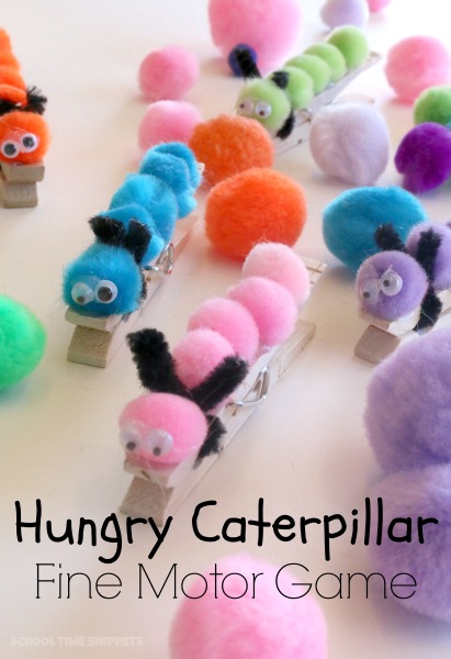 Hungry Caterpillar Clothespin Game Kids Will Love | School Time Snippets