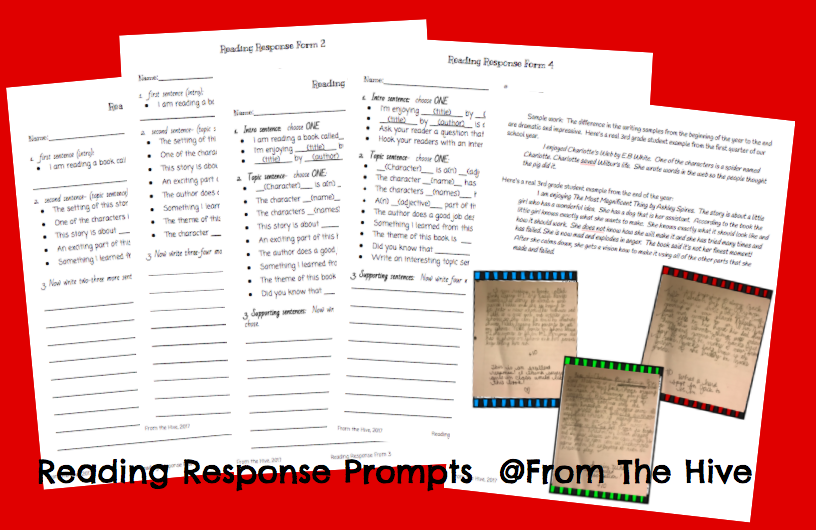 From The Hive: reading response paragraph prompts