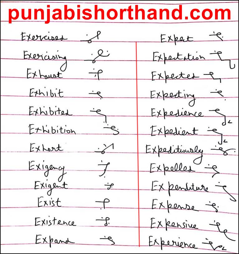 English Shorthand [E] Alphabet Outlines