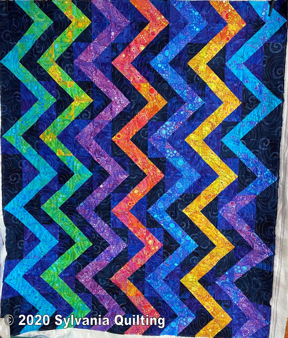 Sylvania Quilting: Sheila L's Colorful Lightning Quilt
