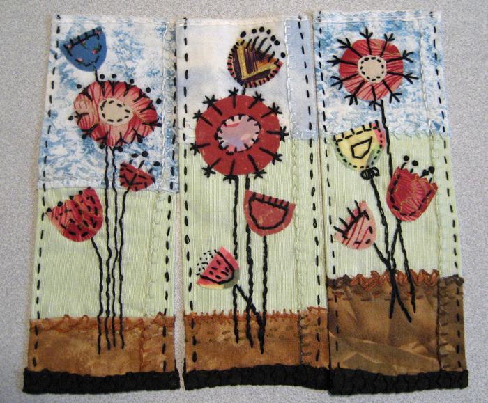 ART - just do it!: Slow Stitching - All three floral hand stitched ...