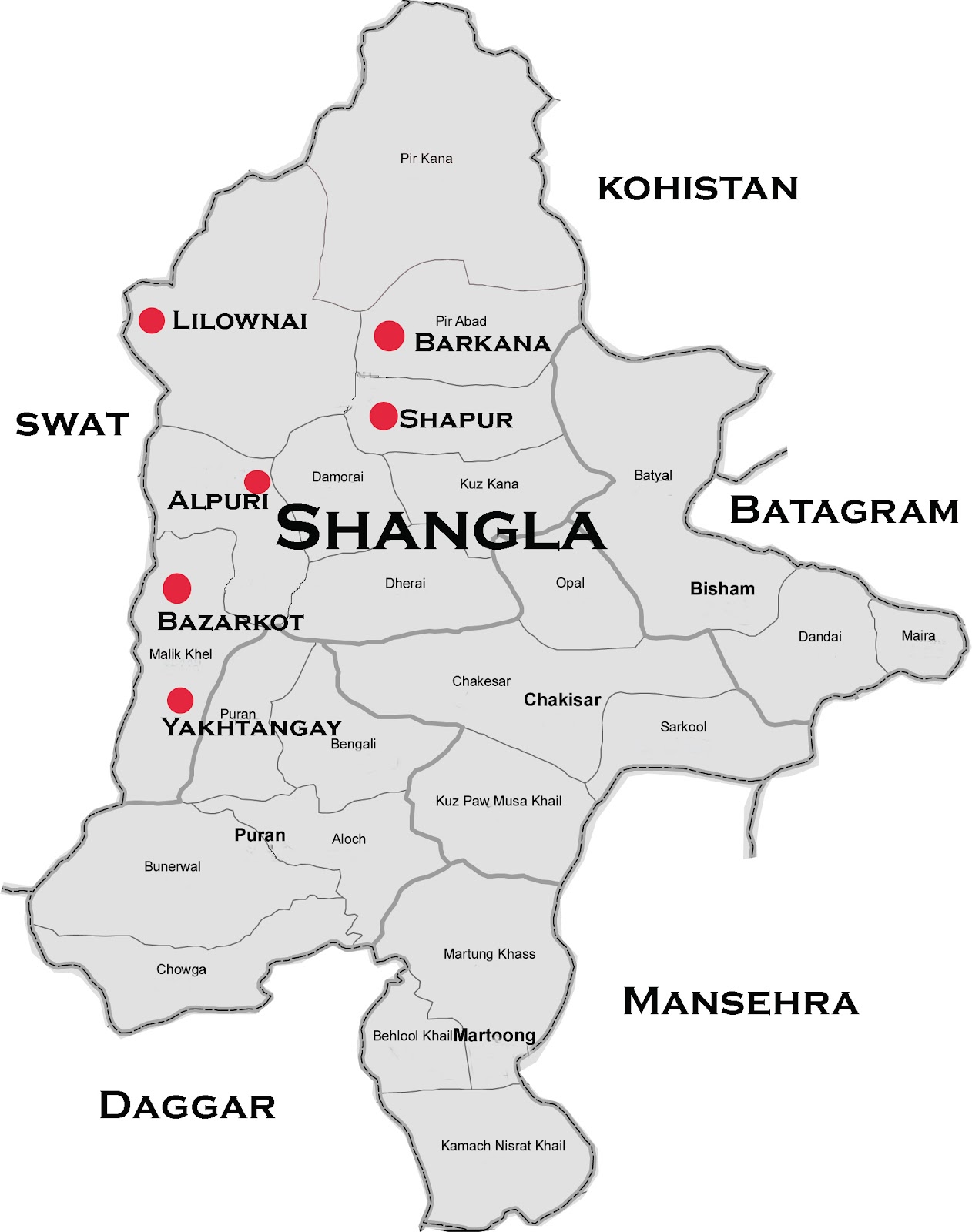 SYED BILAND'S BLOG...: Swat and Shangla Map