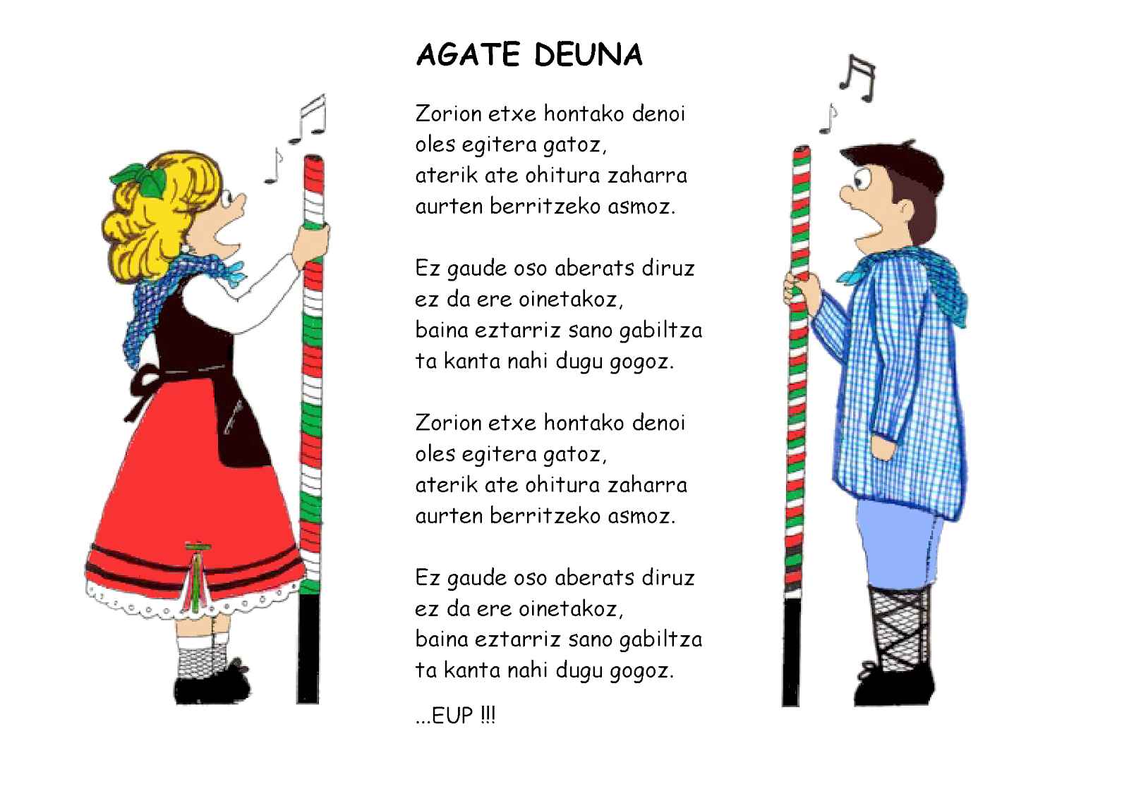 Haur Hezkuntzarako Jarduerak: AGATE DEUNAREN ABESTIAK abestia
