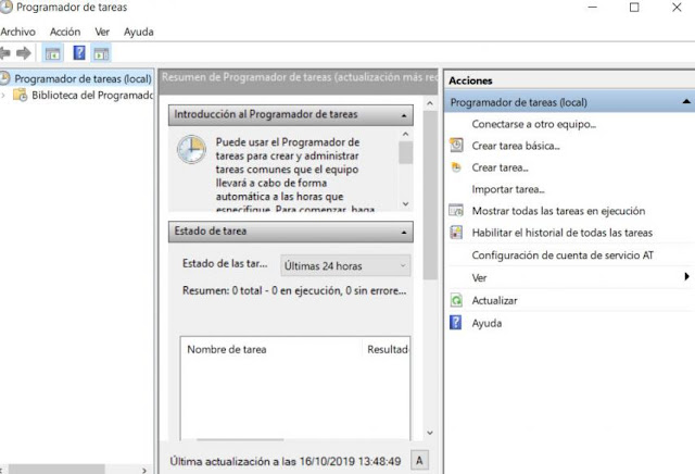 Programar el apagado automático en Windows 10