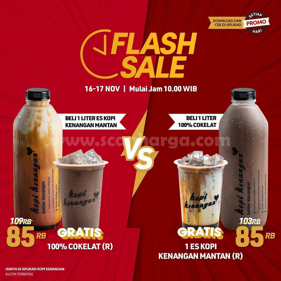 Kopi Kenangan Promo FLASH SALE - 2 Paket minuman cuma Rp 85RB - scanharga