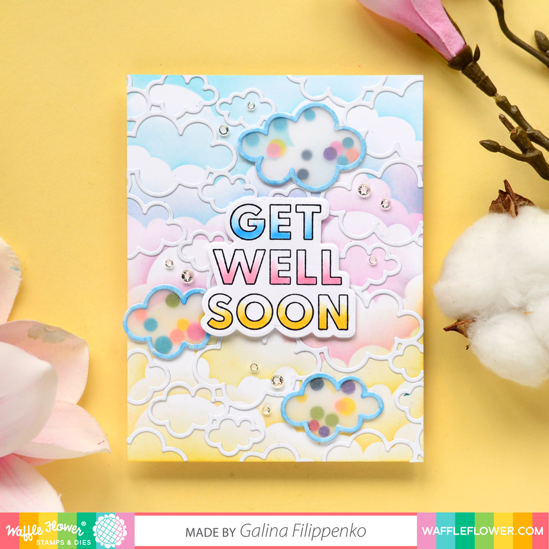 Partical cloud shaker card background ~ Favorite things by Galachko