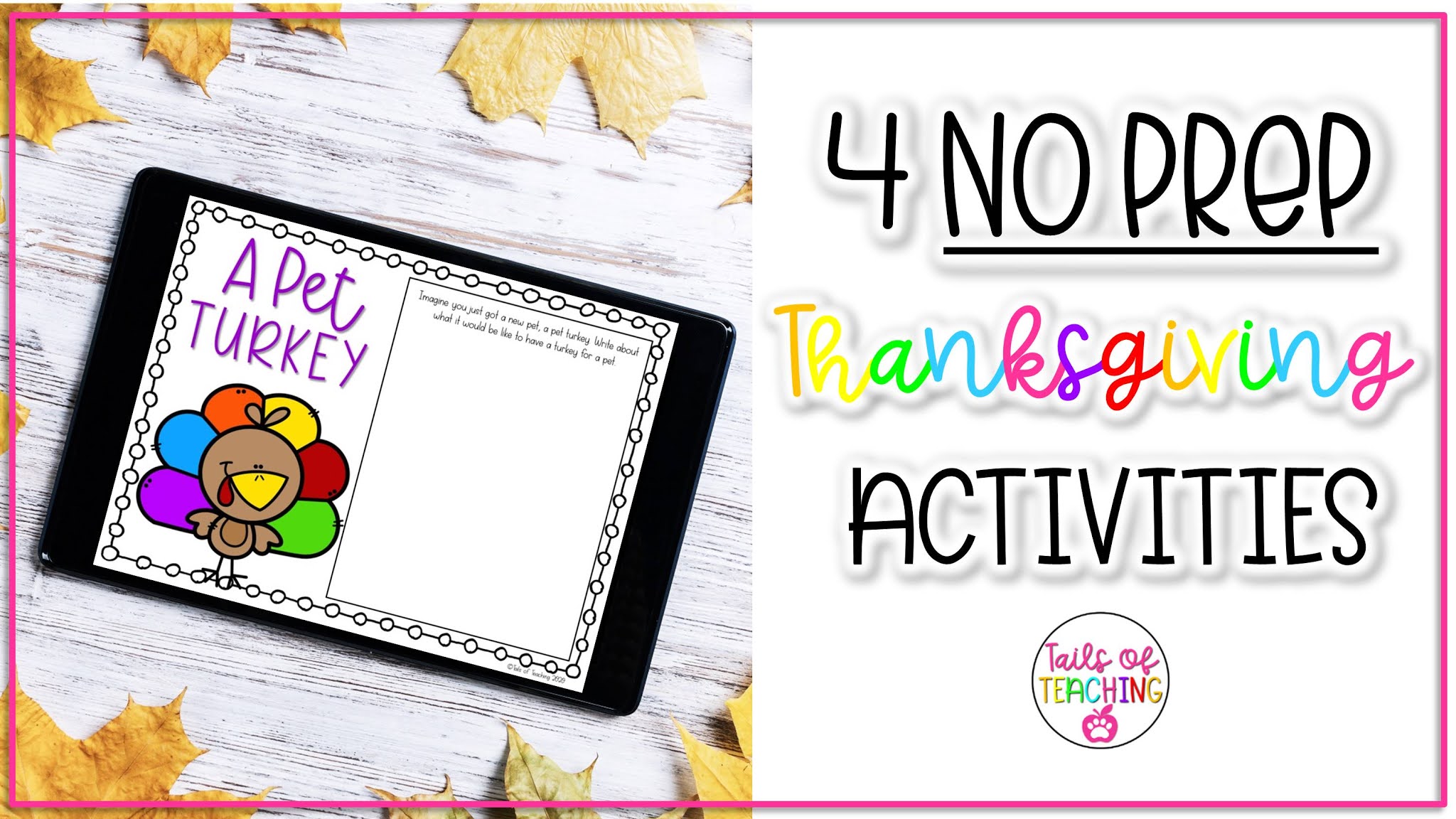 Tails of Teaching: 4 No Prep Thanksgiving Writing and Math Activities