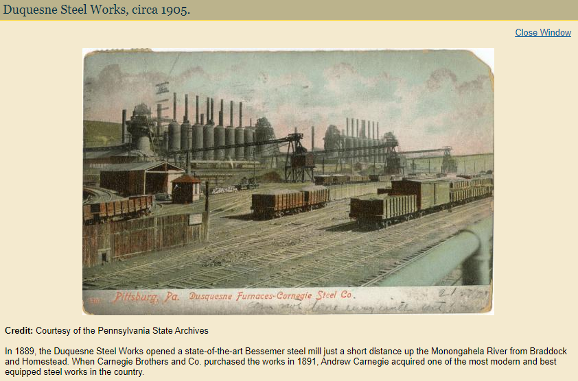 Towns and Nature: Duquesne, PA: 1892-1983 US Steel Duquense Works and ...