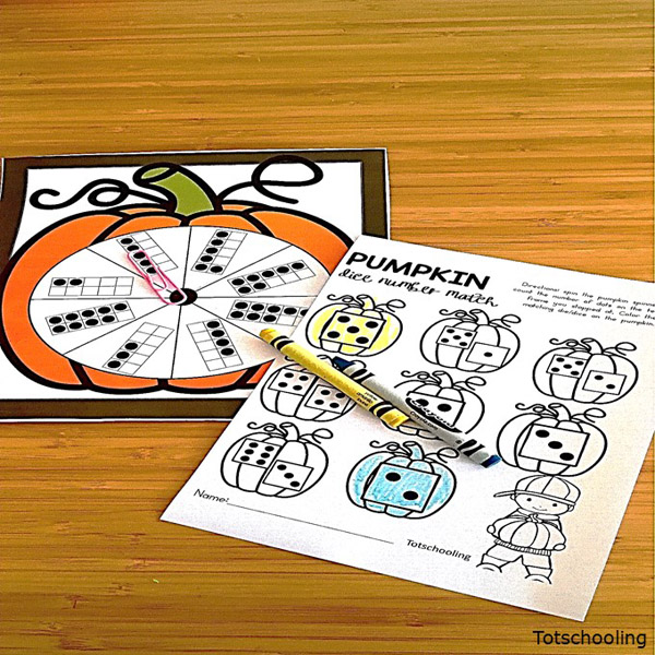 Pumpkin Number Spin & Color Game | Totschooling - Toddler, Preschool ...