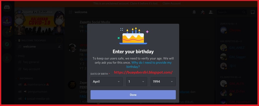 Cara Live Chat GM Pointblank di Discord PB Zepetto
