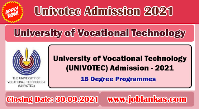 Univotec Admission Academic Year 2021 - JobLankas.com