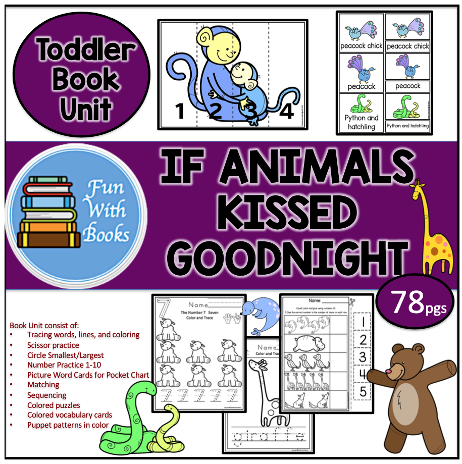 IF ANIMALS KISSED GOOD NIGHT BOOK UNIT ~ Book Units by Lynn