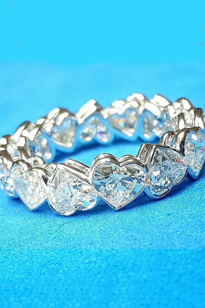 Diamond heart shape rings