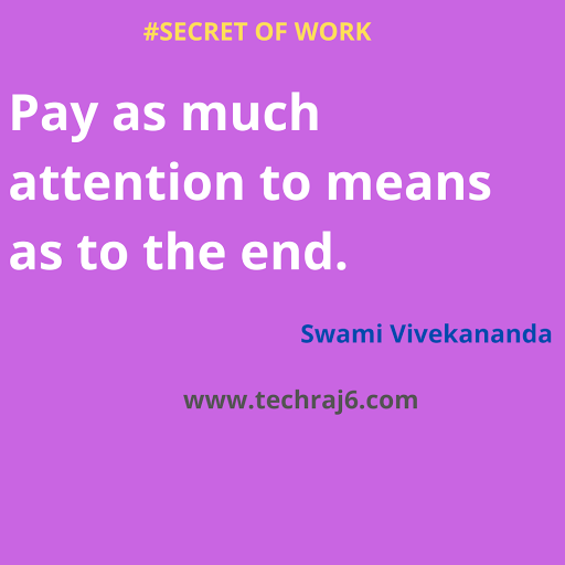 The secret of work quotes by Swami Vivekananda