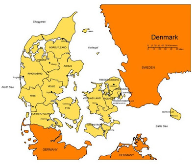 Danmarkskort Byer Billede