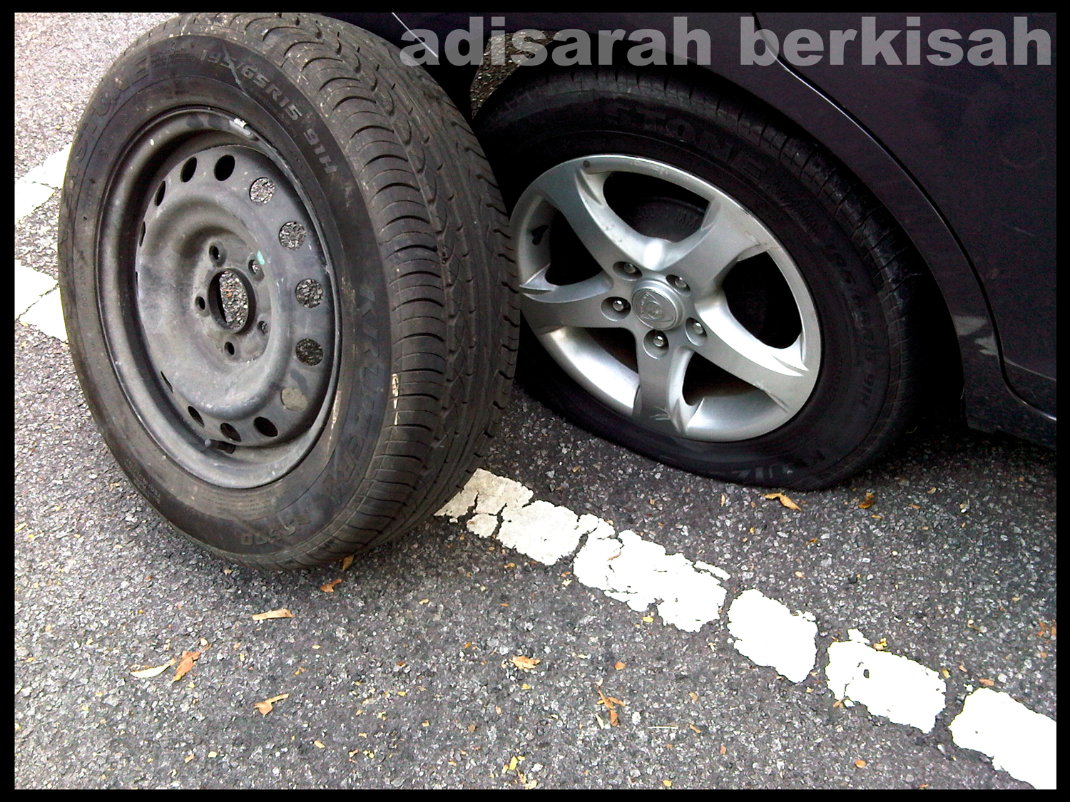 adisarah berkisah: Siapa yang gam tayar kat kereta ni?