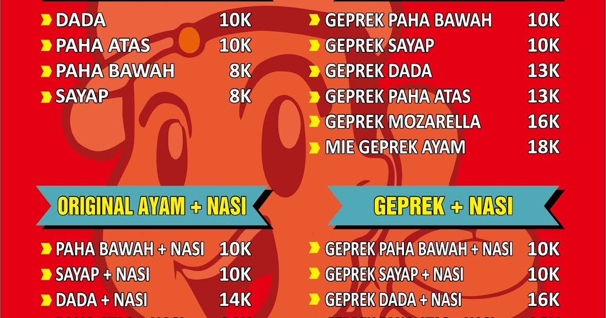 ALI FRIED CHICKEN: DAFTAR MENU